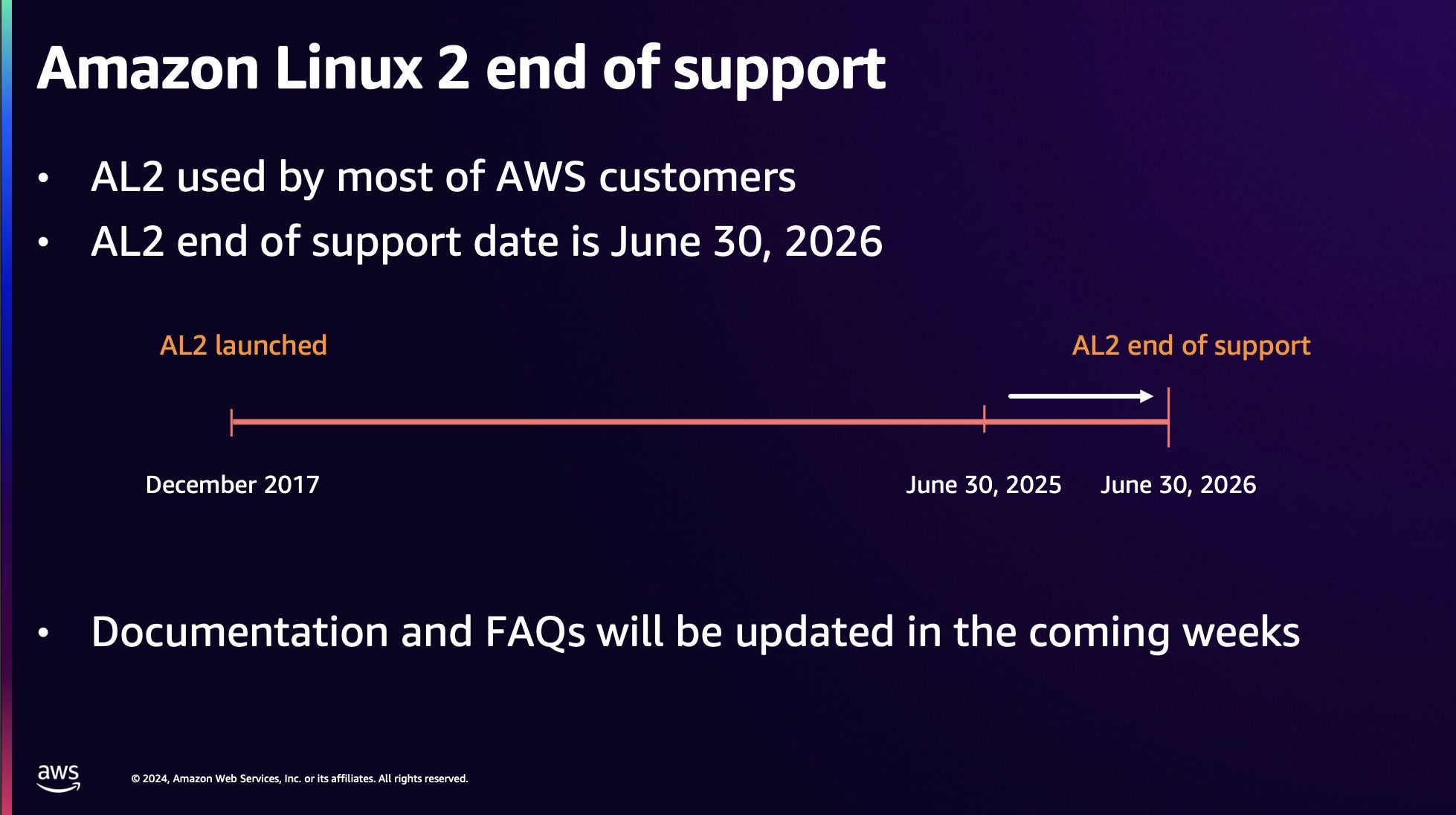 Amazon Linux 2のサポート期間が2026年6月30日へ延長｜2024年12月24日更新 | クロジカサーバー管理
